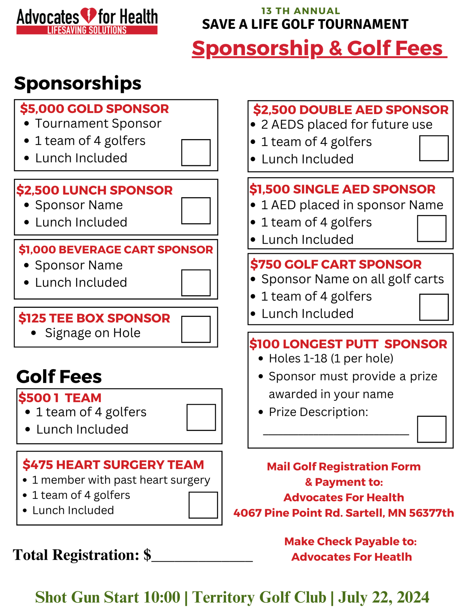 Golf Tournament – Advocates For Health